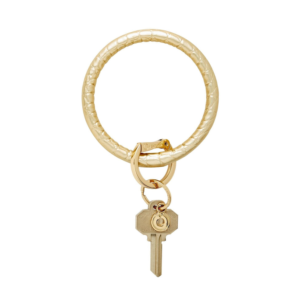 Leather Big O® Key Ring - Solid Gold Rush Croc-Embossed – Angela Woods ...